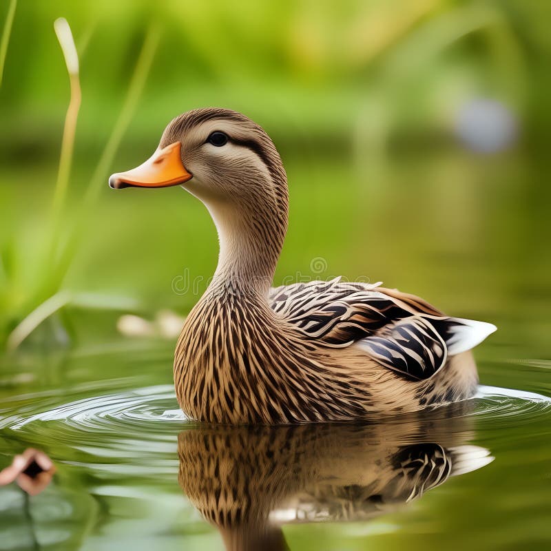 Cute Ducks Living in Nature - Generated by Ai Stock Illustration ...