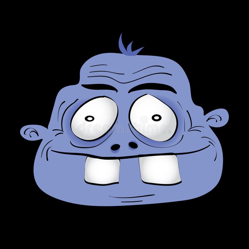 Cute dumb monster head stock illustration. Illustration of happy - 28601409