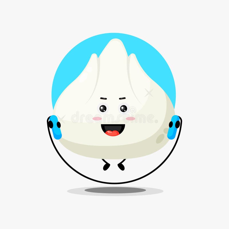 Cute Dumpling Character Make Gym by Jumping Rope Stock Vector ...