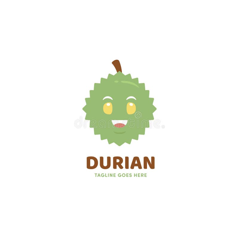 Cute Durian Face Logo Mascot Icon Template Stock Vector - Illustration ...