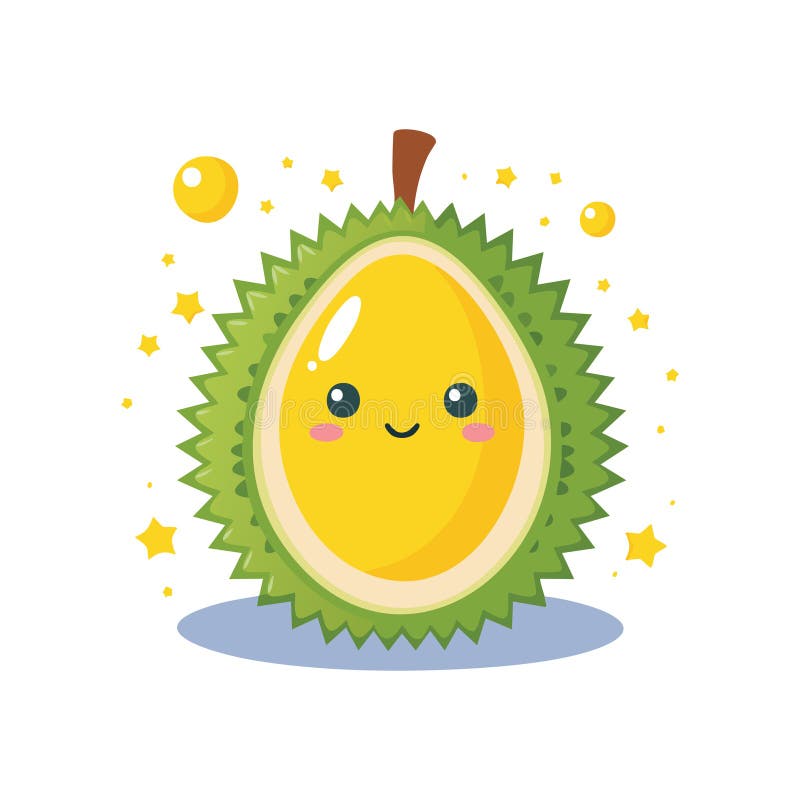 A Cute Durian Fruit Illustration Stock Vector - Illustration of durian ...
