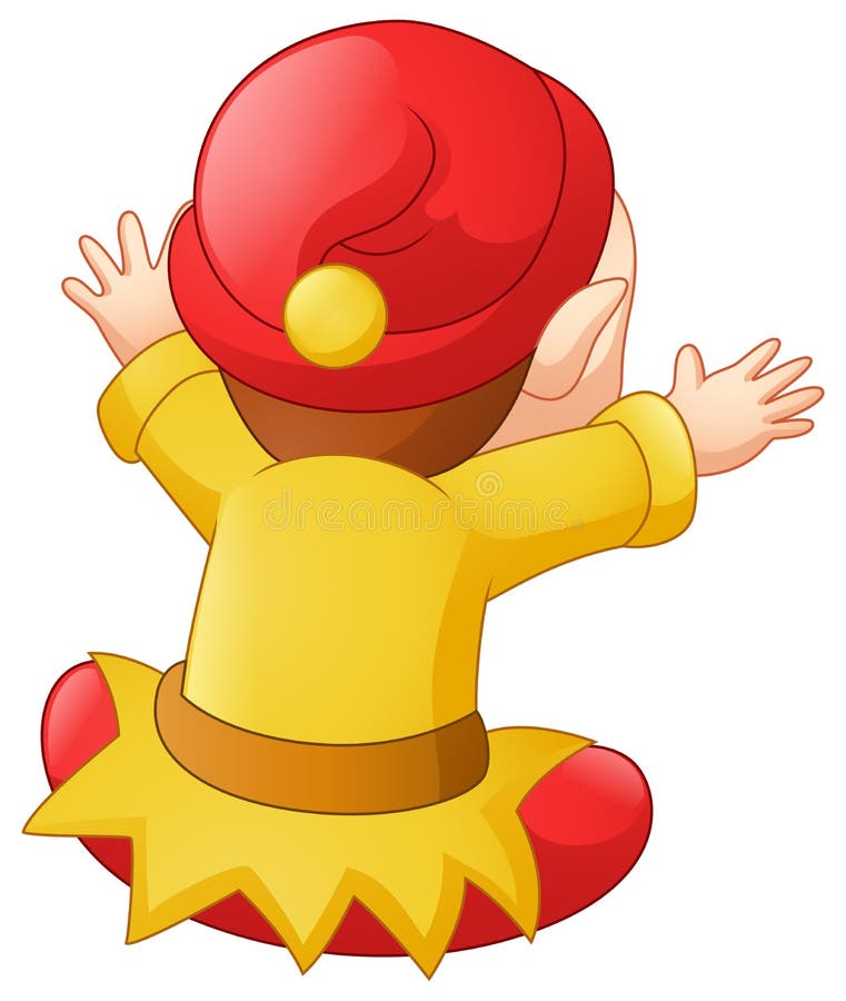 Cute Dwarf Cartoon with Back View Stock Vector - Illustration of luck ...