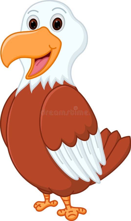Happy eagle cartoon waving stock vector. Illustration of icon - 58783704