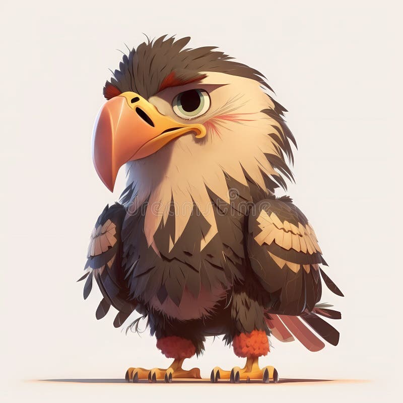 Cute Eagle Cartoon. Generative AI Stock Illustration - Illustration of ...