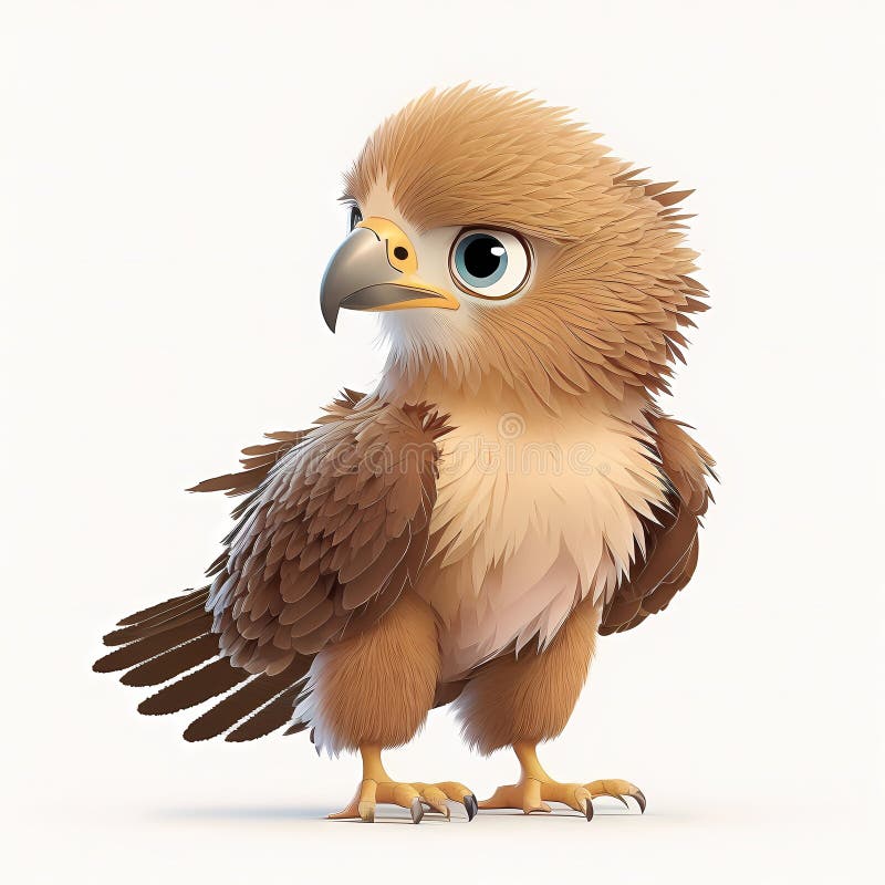 Cute Eagle Cartoon. Generative AI Stock Illustration - Illustration of ...