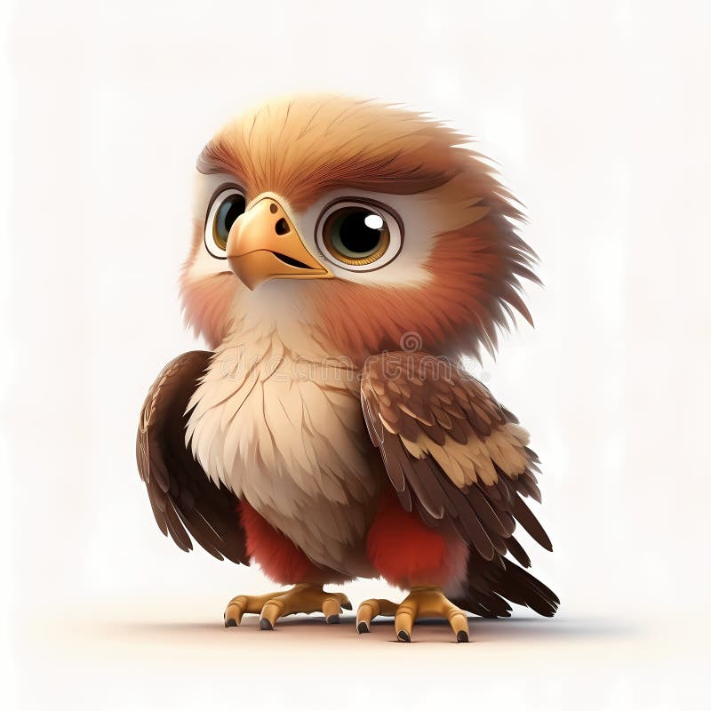 Cute Eagle Cartoon. Generative AI Stock Illustration - Illustration of ...