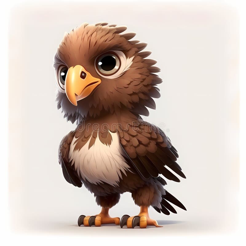 Happy Cute Eagle Cartoon. Generative AI Stock Illustration ...