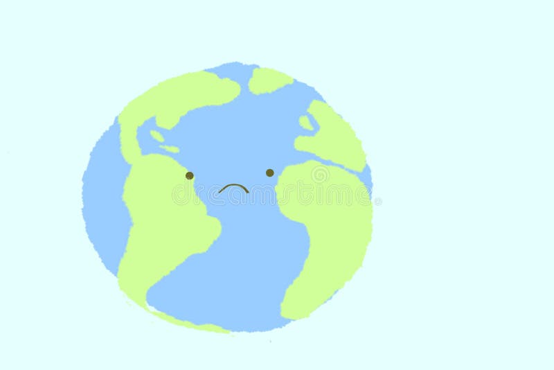 Cute Sad Cry Earth Planet Character Stock Vector - Illustration of drip ...