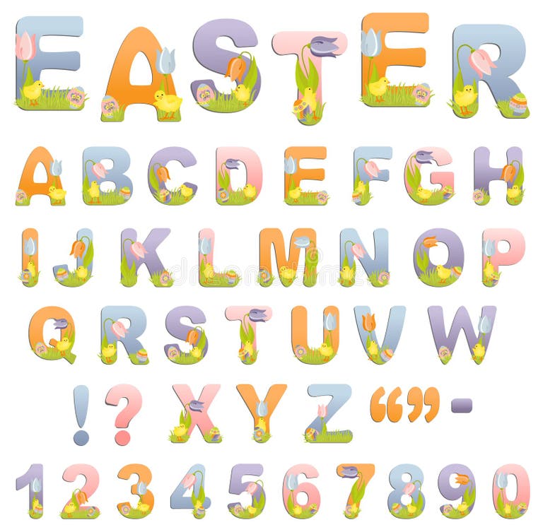 Cute easter alphabet stock vector. Illustration of chicken - 19507630