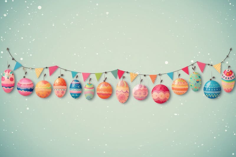 Cute Easter Banner Image. Generative AI Stock Illustration - Illustration of festivity ...
