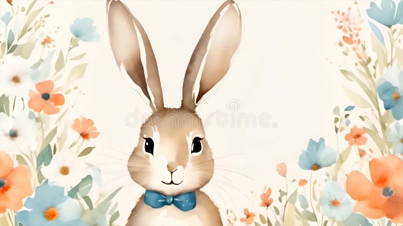 Cute Easter Bunny Animation Generative Ai Stock Video - Video of smile ...