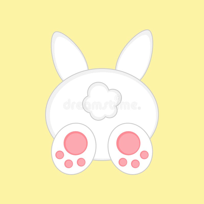 Cute Easter Bunny from Back View Stock Vector - Illustration of fluffy ...