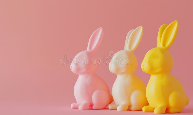 Cute Easter Bunny Background. Line of Pastel Rabbits Stock Image ...