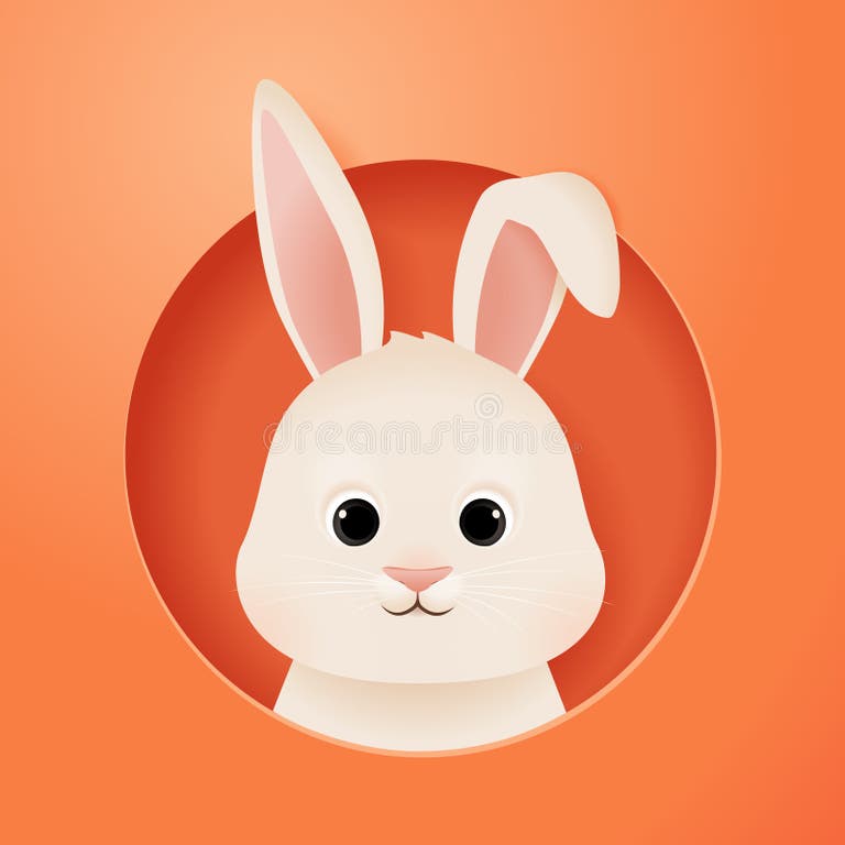 Cute easter rabbit in hole stock vector. Illustration of banner - 241637483