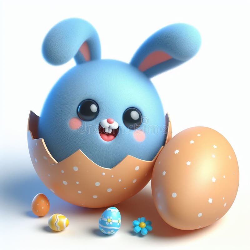 Cute Easter Bunny. Easter Time. Card Invitation Stock Illustration ...