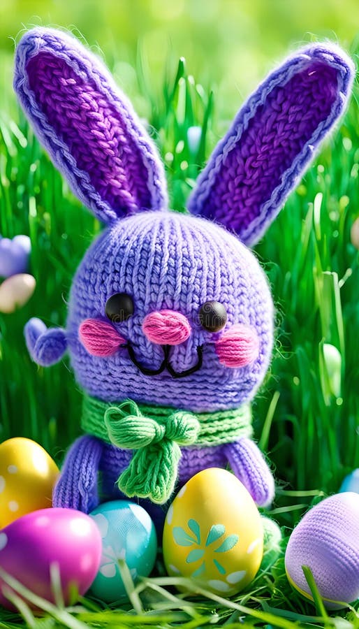 Cute Easter Bunny with Eggs Stock Illustration - Illustration of ...