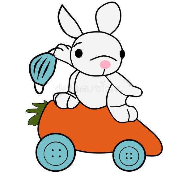 Cute Easter Bunny without a Face Mask Stock Image - Illustration of ...