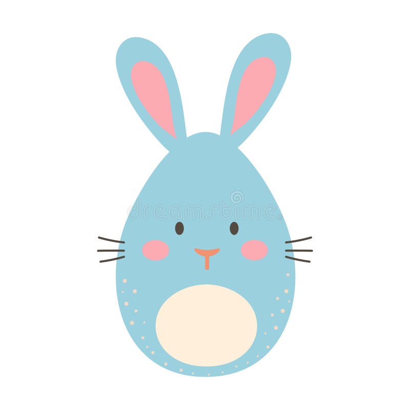 Cute Easter Bunny in the Form of Egg Isolated Stock Illustration ...
