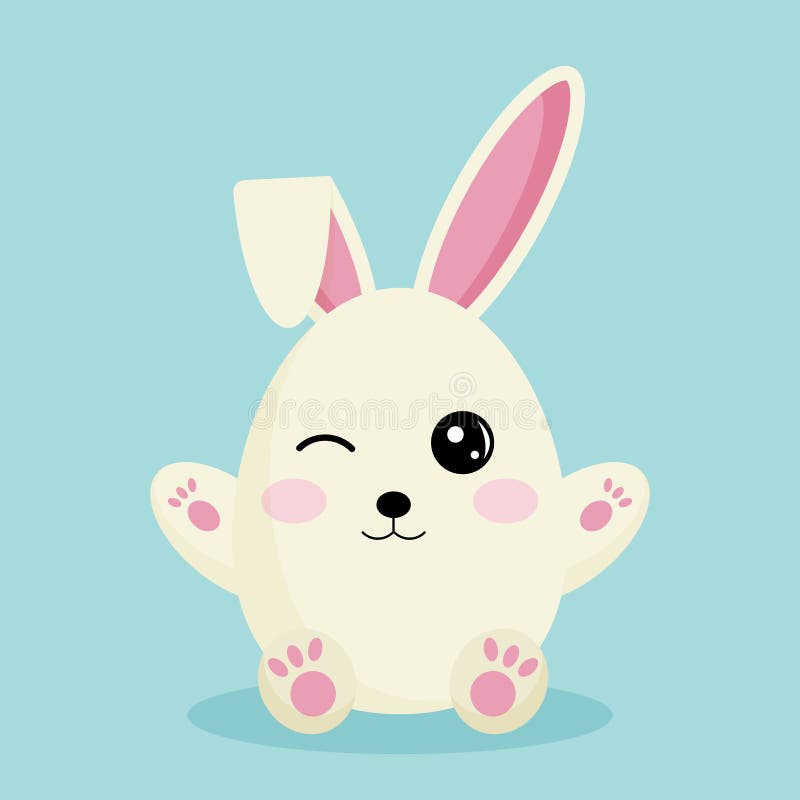 A Cute Easter Bunny in the Form of the Egg is Winking Stock Vector ...