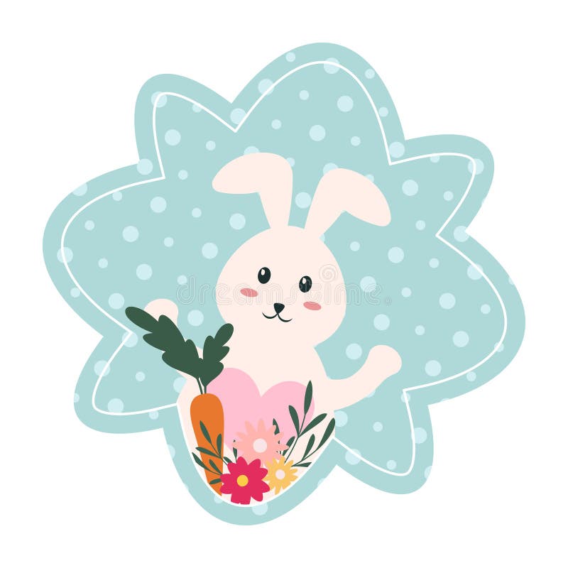 Cute Easter Bunny Gift Tags and Labels Flat Illustration Stock Vector ...