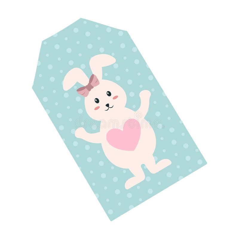 Cute Easter Bunny Gift Tags and Labels Flat Illustration Stock Vector ...
