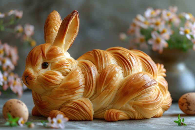Cute Easter Bunny Like a Delicious Pastry Stock Illustration ...