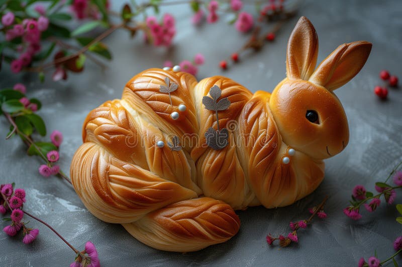 Cute Easter Bunny Like a Delicious Pastry Stock Illustration ...