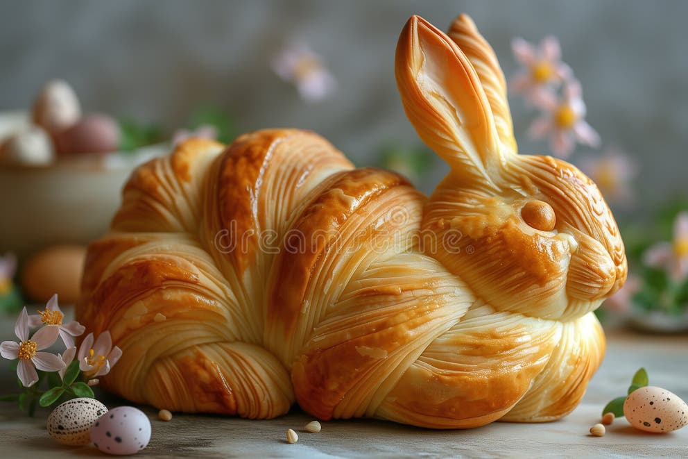 Cute Easter Bunny Like a Delicious Pastry Stock Illustration ...