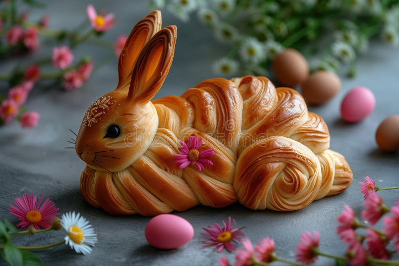 Cute Easter Bunny Like a Delicious Pastry Stock Illustration ...
