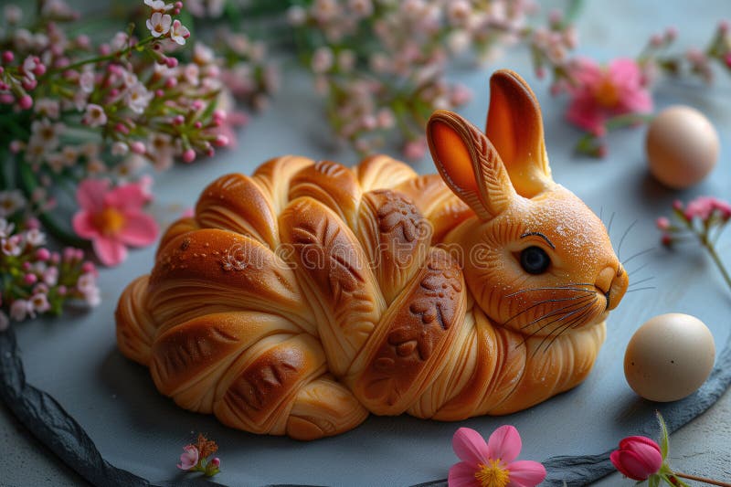 Cute Easter Bunny Like a Delicious Pastry Stock Illustration ...