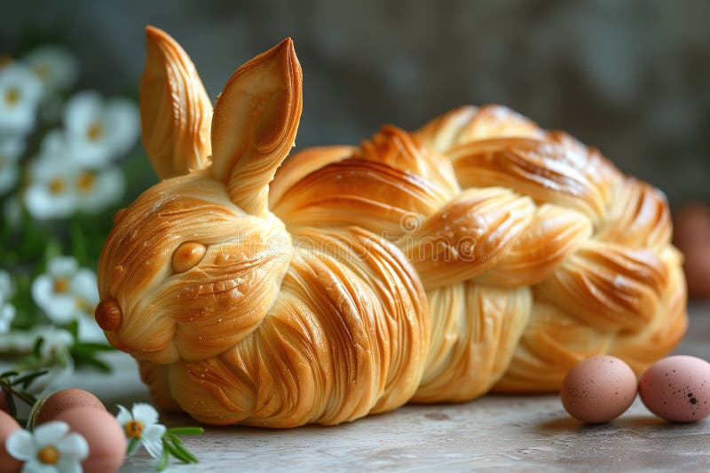 Cute Easter Bunny Like a Delicious Pastry Stock Illustration ...