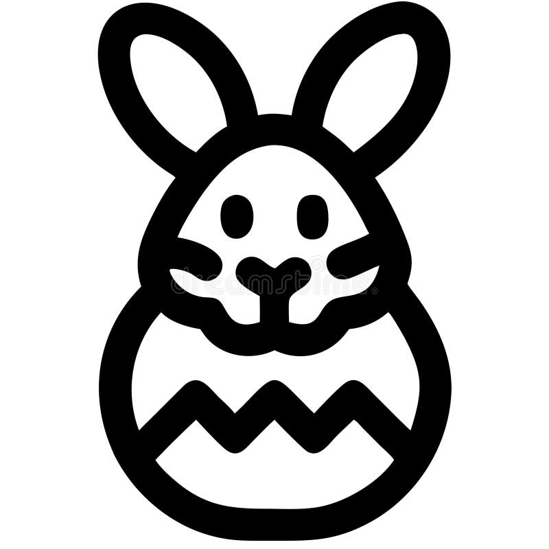 Cute Easter Bunny Outline Vector for Holiday Designs and Crafts Stock ...