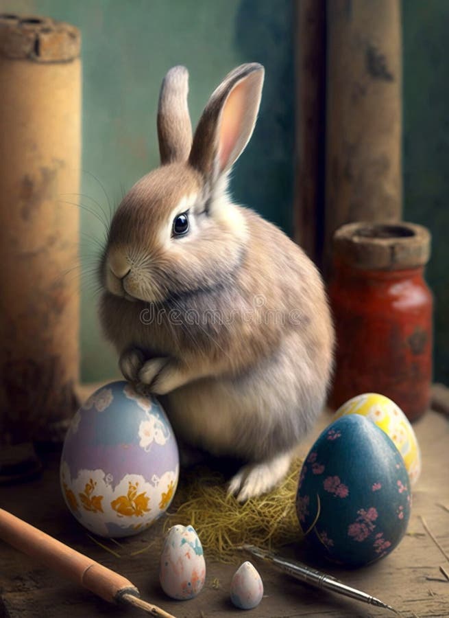 Easter Bunny with Pink Sunglasses and Pinapple Cocktails on the Beach ...