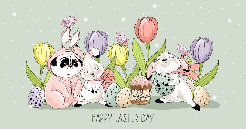Easter Panda Stock Illustrations – 719 Easter Panda Stock Illustrations ...
