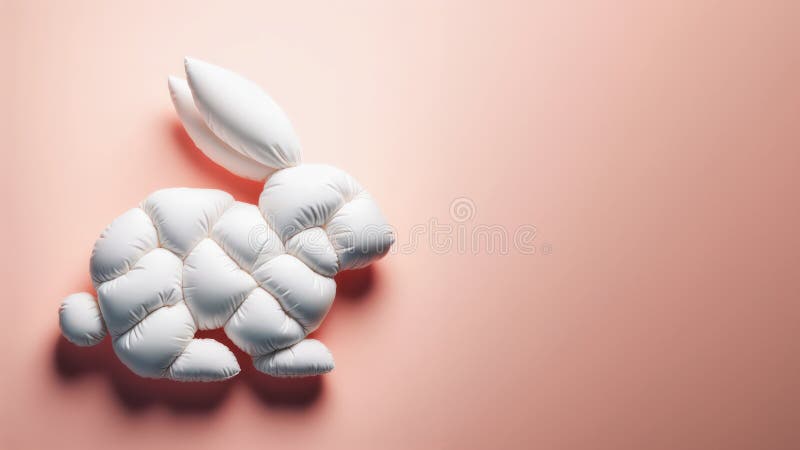 Cute Easter Bunny on Pastel Color Background. Happy Easter Concept ...