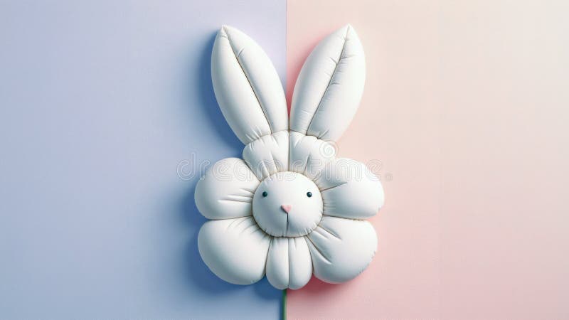 Cute Easter Bunny on Pastel Color Background. Happy Easter Concept ...