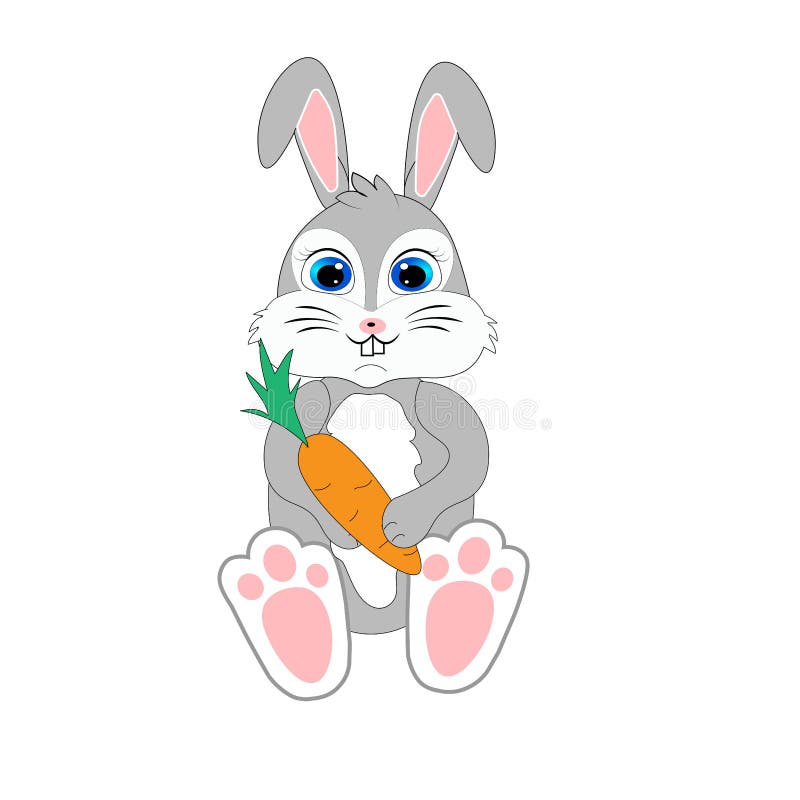 Cute Easter Bunny Rabbit Illustration Nursery Stock Illustration ...