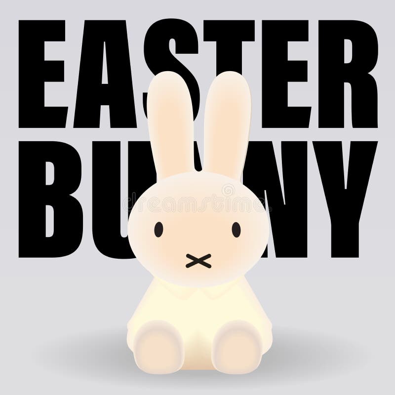 Cute Easter Bunny Simple Vector Rabbit Cartoon Stock Vector ...