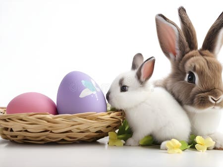 Cute Easter Bunny and a Solo Egg, Spreading Cheer on Easter Day Stock Image - Image of harmony ...