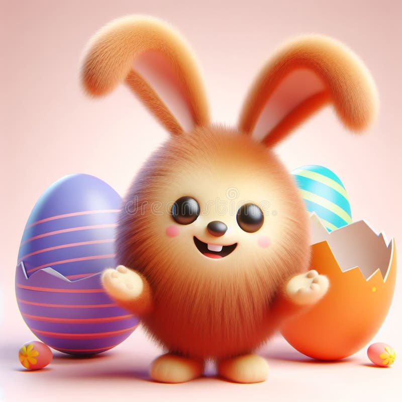 Cute Easter Bunny. Easter Time. Card Invitation Stock Illustration ...