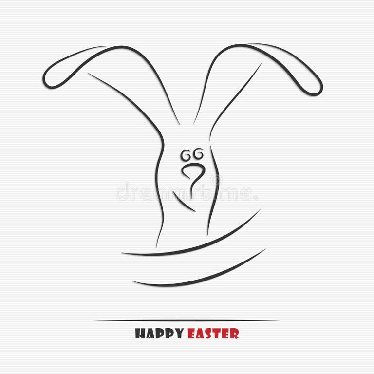Easter Bunny Line Drawing Stock Illustrations – 9,612 Easter Bunny Line ...