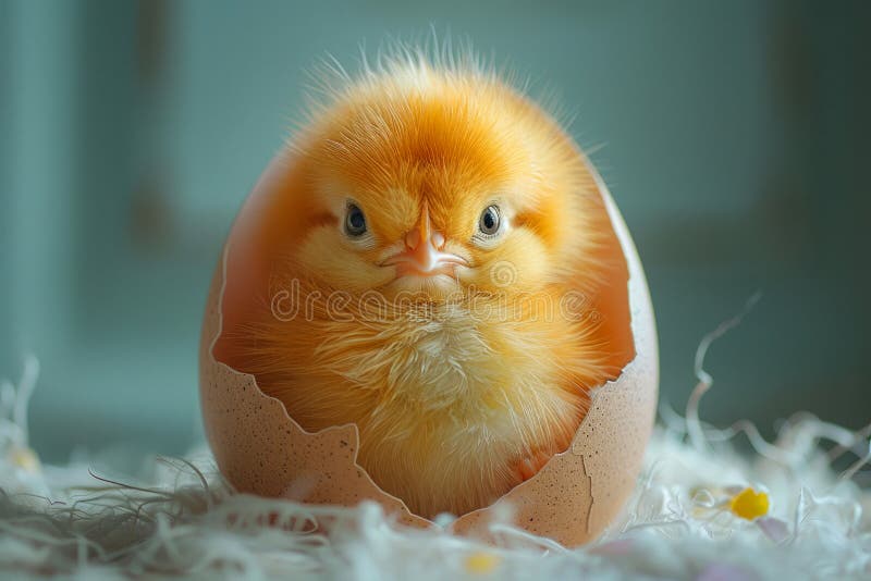 Cute Easter Chick in an Easter Egg Shell Stock Photo - Image of chick ...