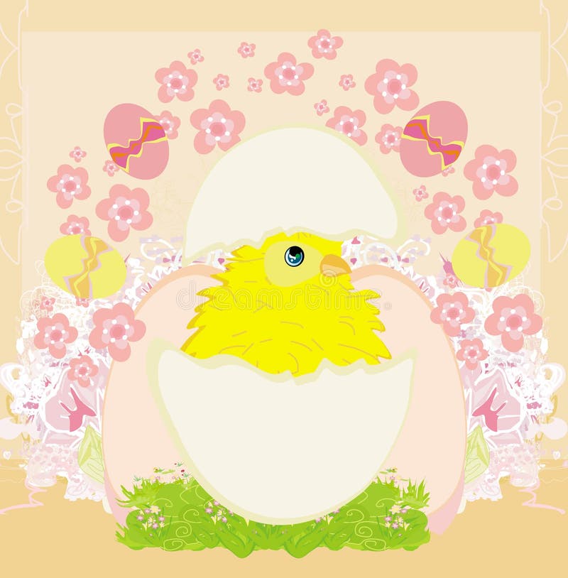 Cute Easter Chicken in Egg Shell Stock Vector - Illustration of ...