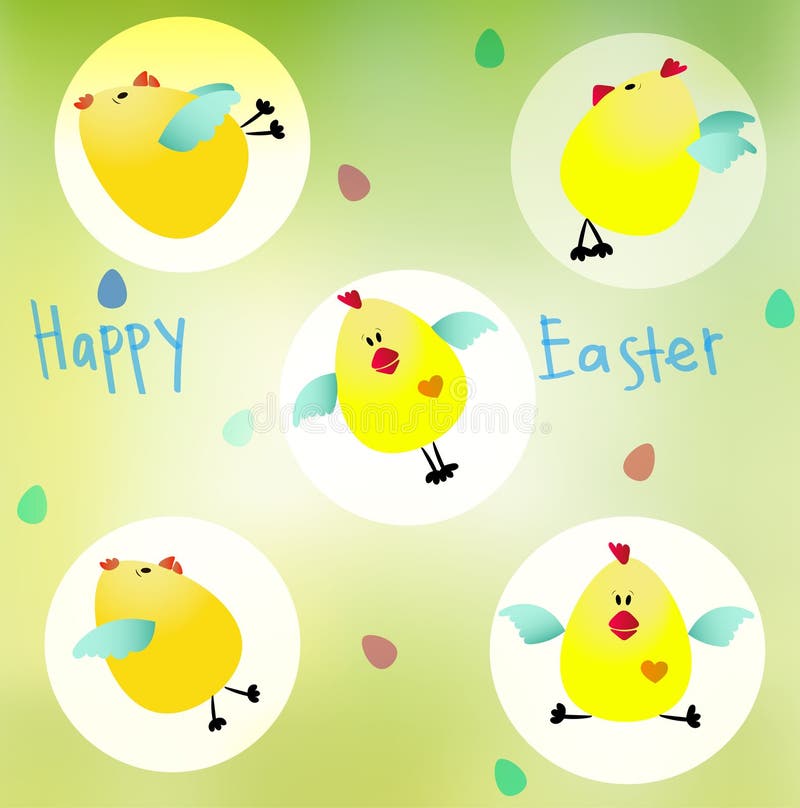 Cute Easter Chickens stock vector. Illustration of drawing - 51456913