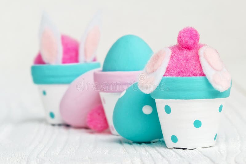Cute Easter Decorations, the Bunny in the Flower Pot and Handmade ...