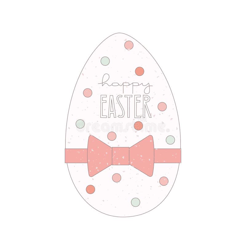 Cute Easter Egg with Greeting Text. Vector Illustration for Card, Post, Mail, Web. Stock Vector ...
