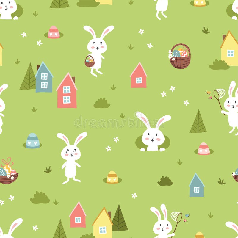 Cute Easter Egg Hunt Design, Map for Children, Hand Drawn with Cute ...