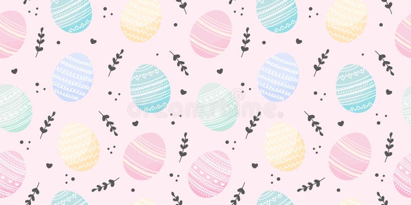 Cute Easter Eggs Seamless Pattern. Spring Print Stock Vector ...