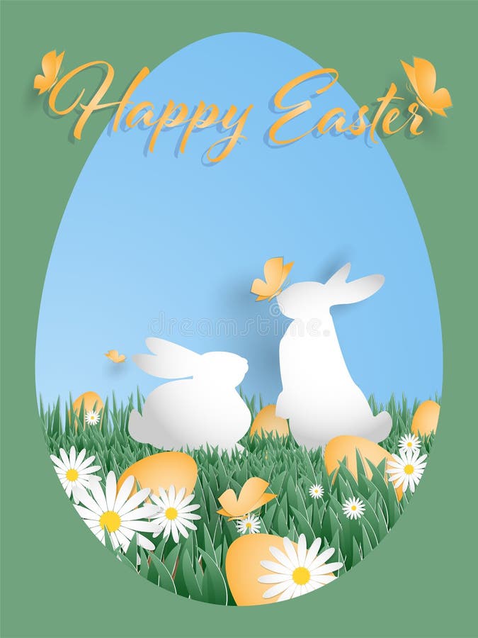 Cute Easter Greeting Background with Happy Easter Text. Stock Vector ...