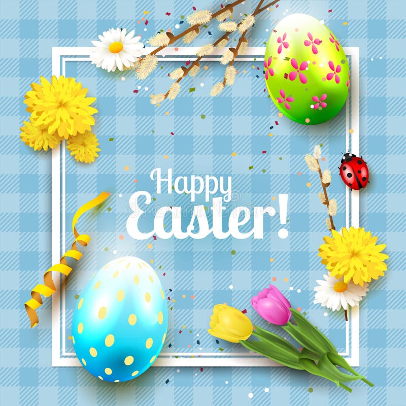 Cute Easter greeting card stock vector. Illustration of easter - 89169018